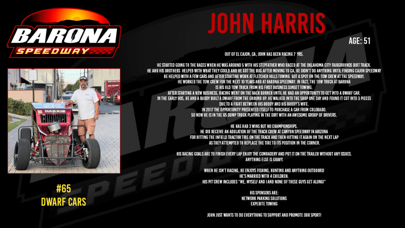 Driver Highlight – John Harris – Barona Speedway