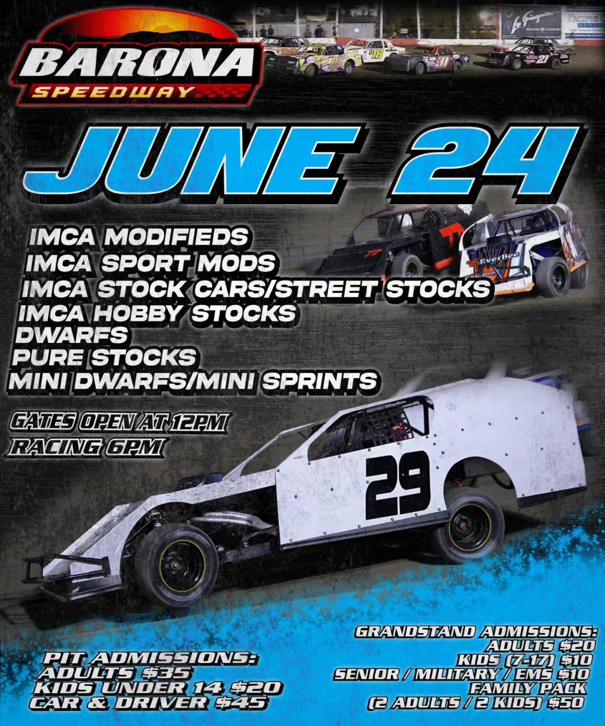 Saturday June 24th – Barona Speedway