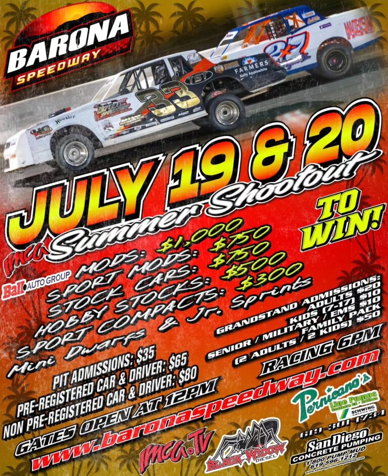 Barona Speedway – 1/4 MILE CLAY OVAL