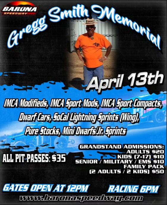 Events from October 12, 2024 – October 25 – Barona Speedway