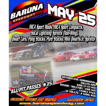 Barona Speedway – 1/4 MILE CLAY OVAL