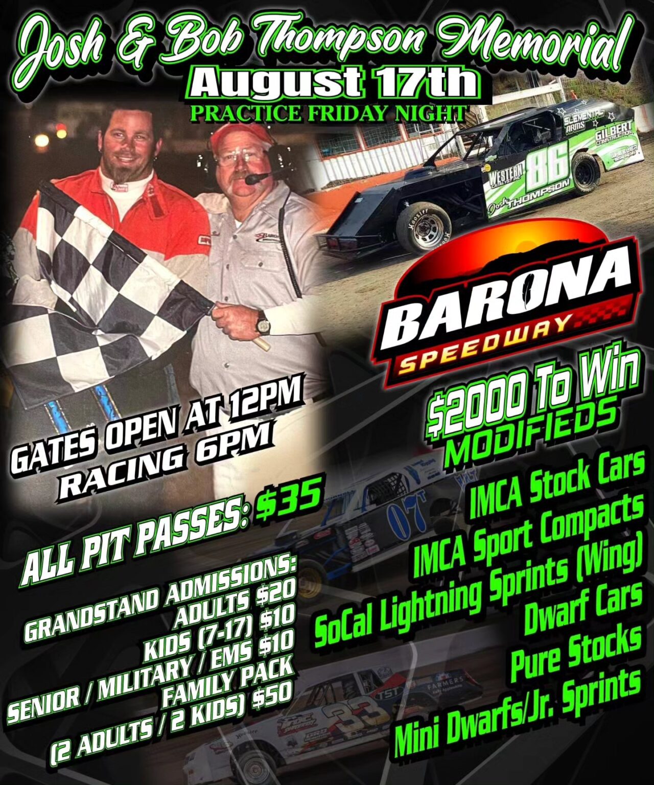 Barona Speedway – 1/4 MILE CLAY OVAL